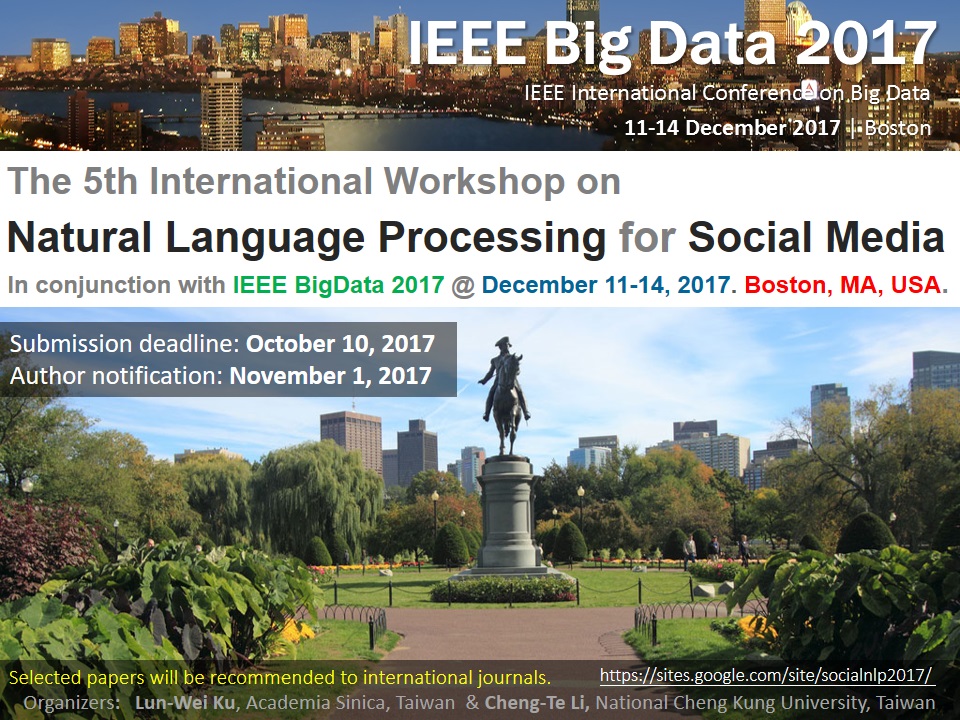 Final Call for Papers: SocialNLP 2017 x IEEE BigData@Boston | ACL ...